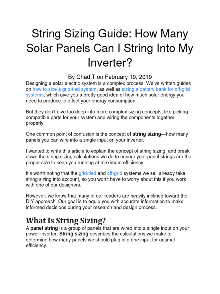 PV String Sizing Guide | PDF