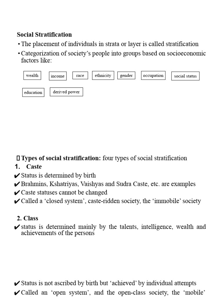 Social Stratification and Social Mobility | Download Free PDF | Social ...