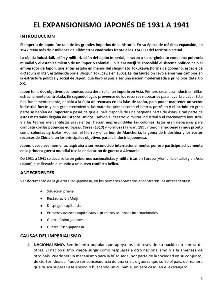 Ex Pan Jap Ones Primera Parte | PDF | Imperio de japón