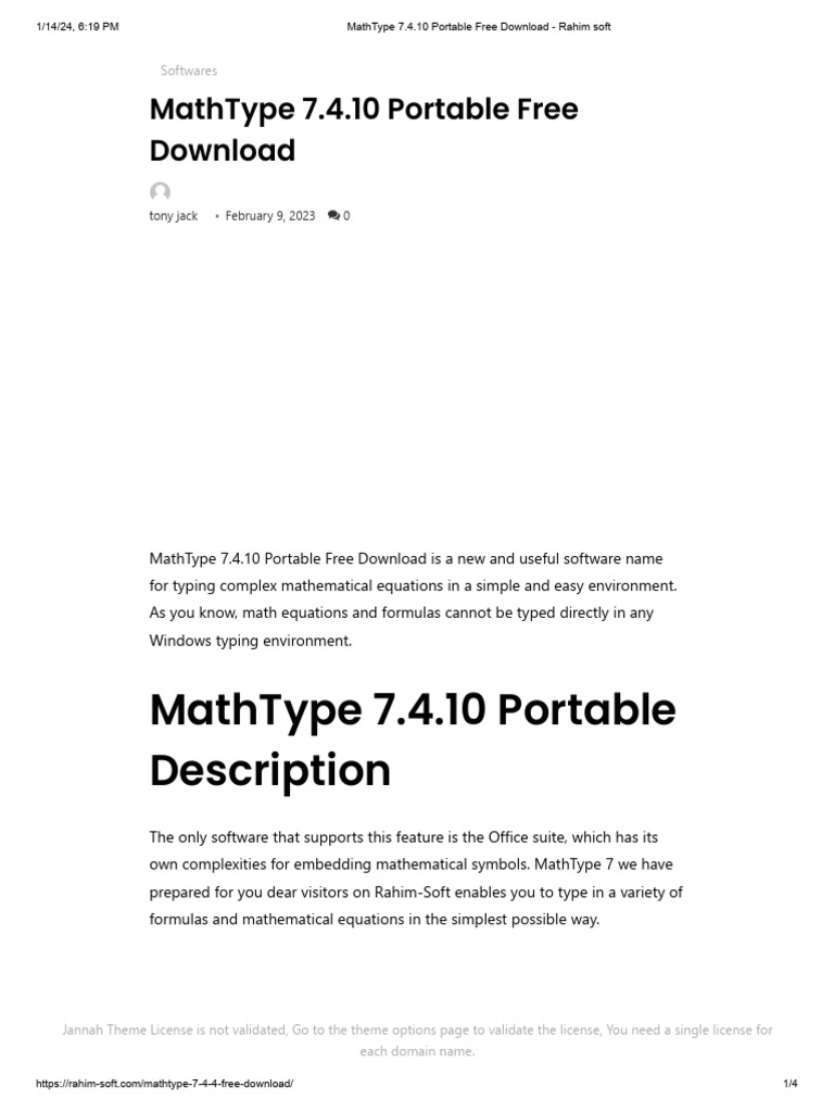 MathType 7.4.10 Portable Free Download - Rahim soft | PDF | Software ...
