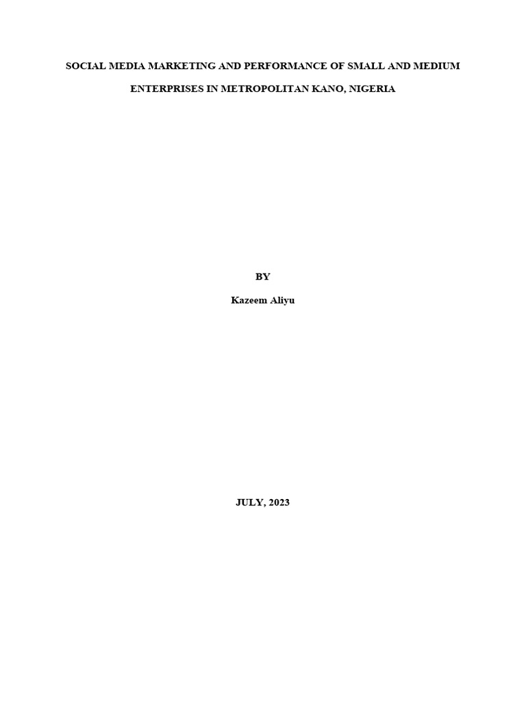 Social Media, Its Effect On SME's in Kano, Nigeria | PDF | Popular ...