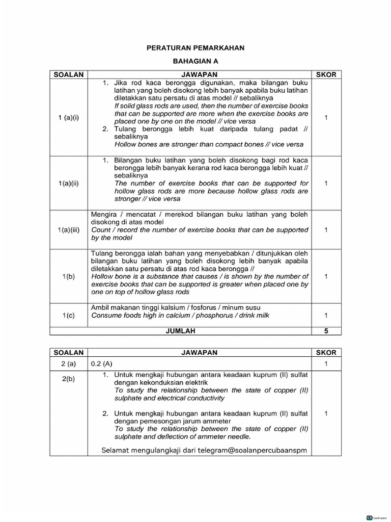 Skema Sains K2 Trial Pahang 2023 | PDF