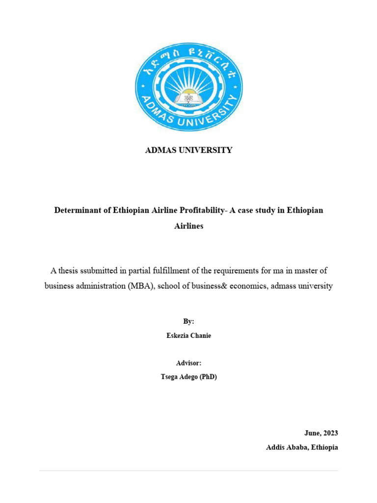 Final Thesis For Dagim | PDF | Net Income | Airlines