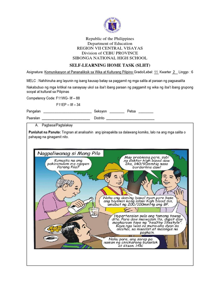 SLHT Cabalse Gascon Komunikasyon q2 w6 | PDF