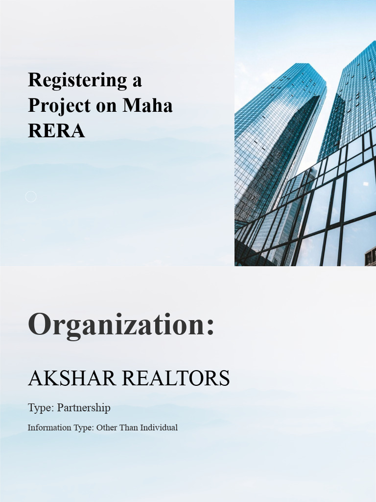 Registering A Project On Maha RERA | PDF