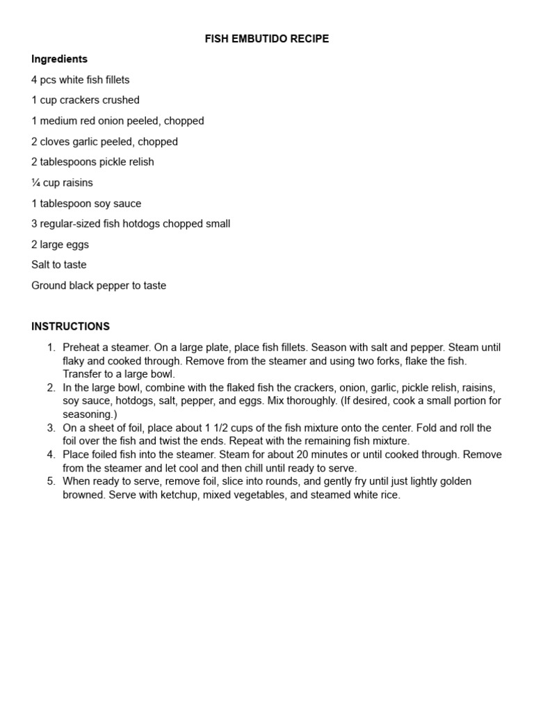 FISH-EMBUTIDO-RECIPE | PDF