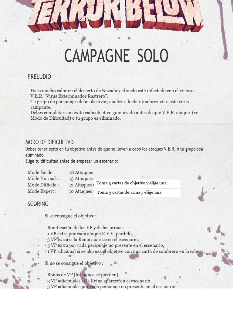 Terror Below Campana Solo | PDF | Juego de azar