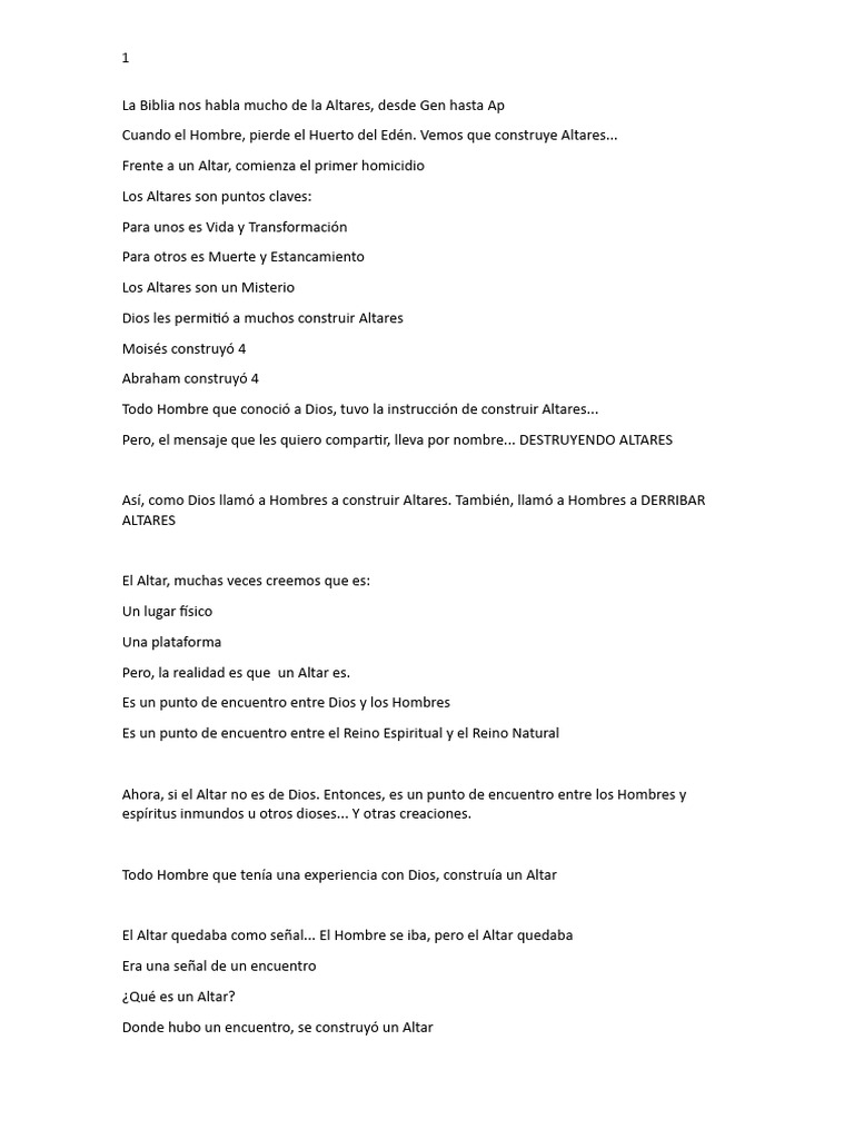 ALTARES | PDF | Dios