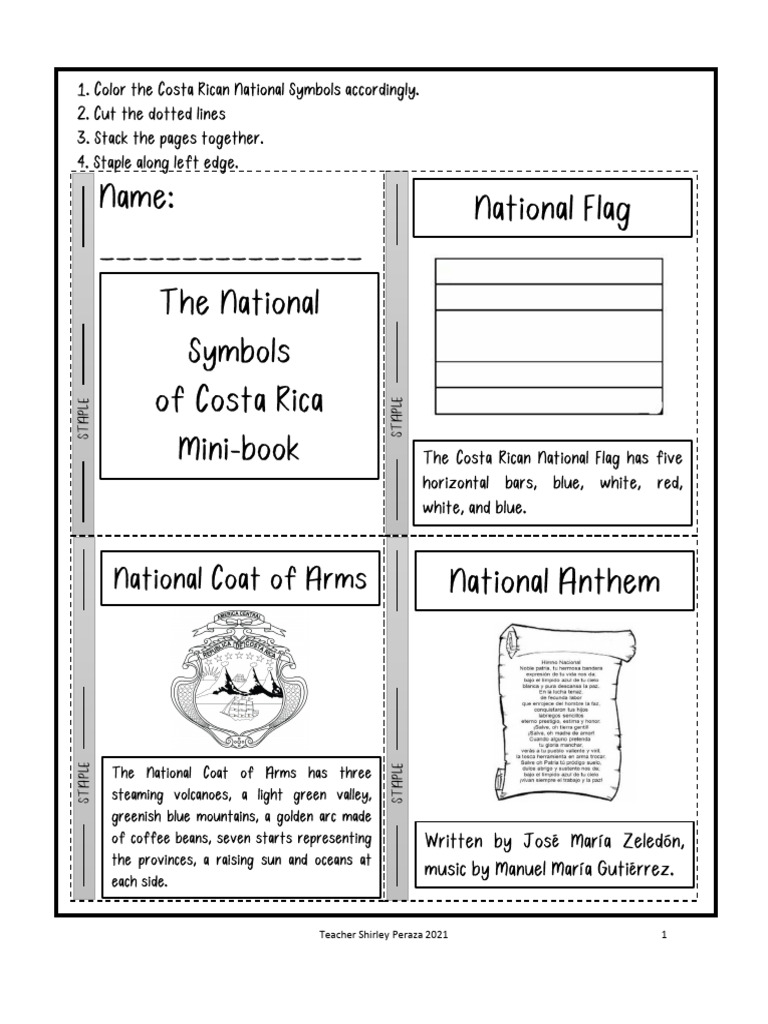 The National Symbols of CR Minibook | PDF | Costa Rica