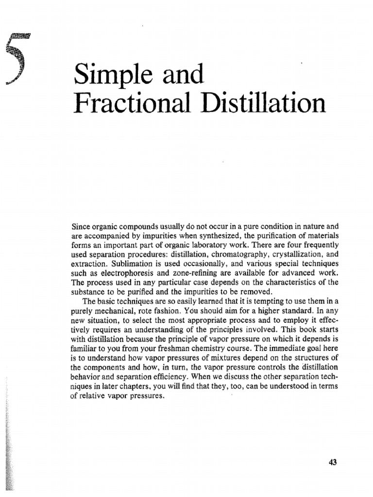 Simple and Fractional Distillation Handout | PDF