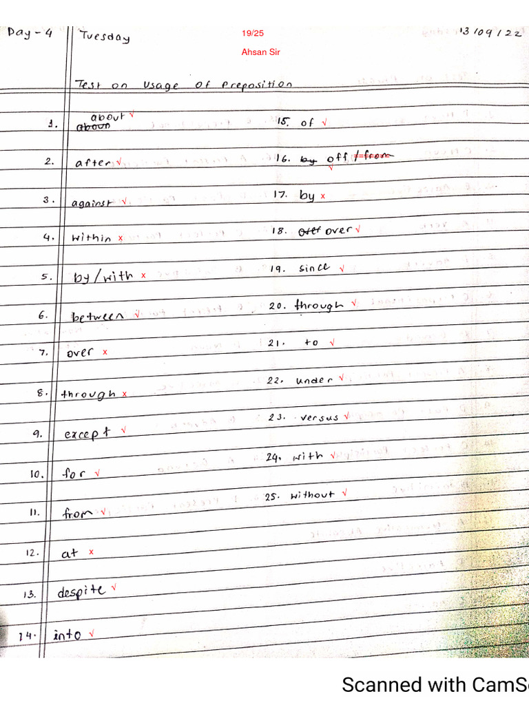 DAY 4 Prepositions | PDF