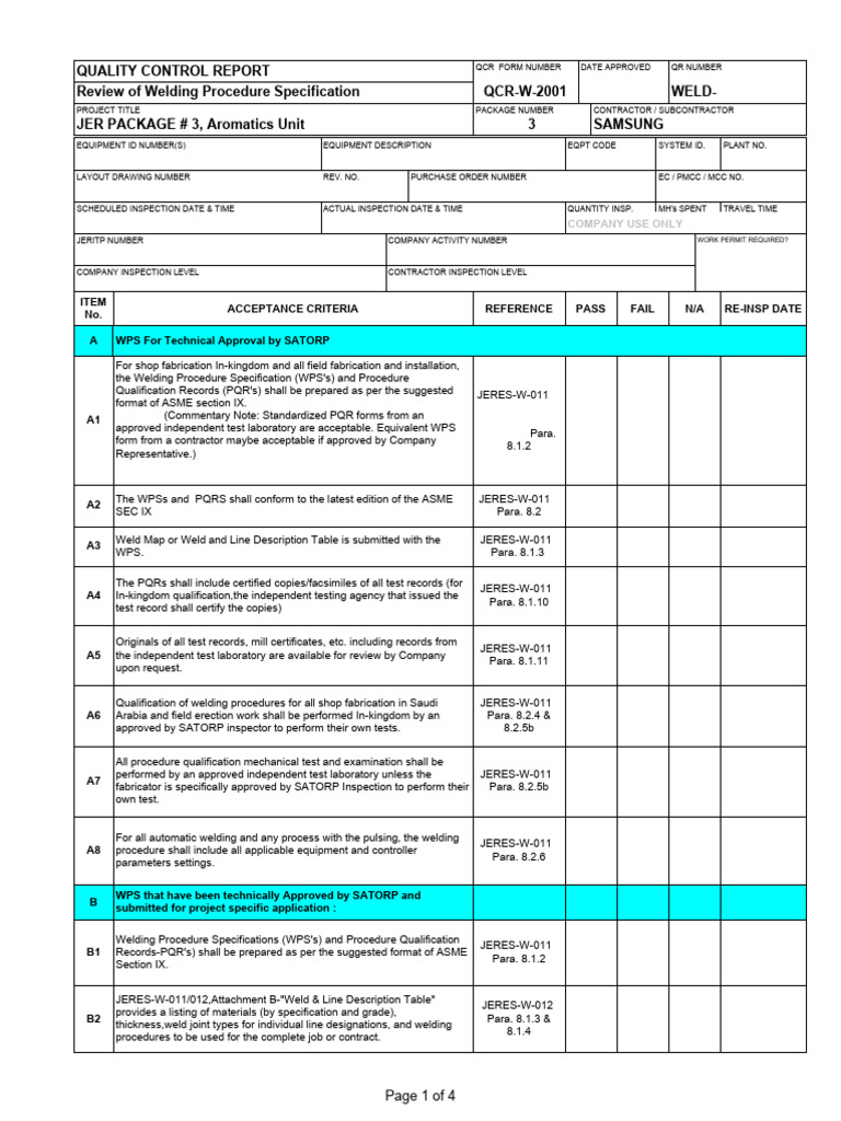 QCR W 2001 | PDF | Welding | Construction