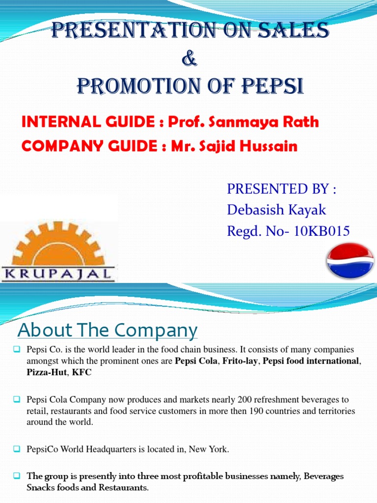 Pepsi Sales Promotion Strategies Guide | PDF | Pepsi Co | Retail
