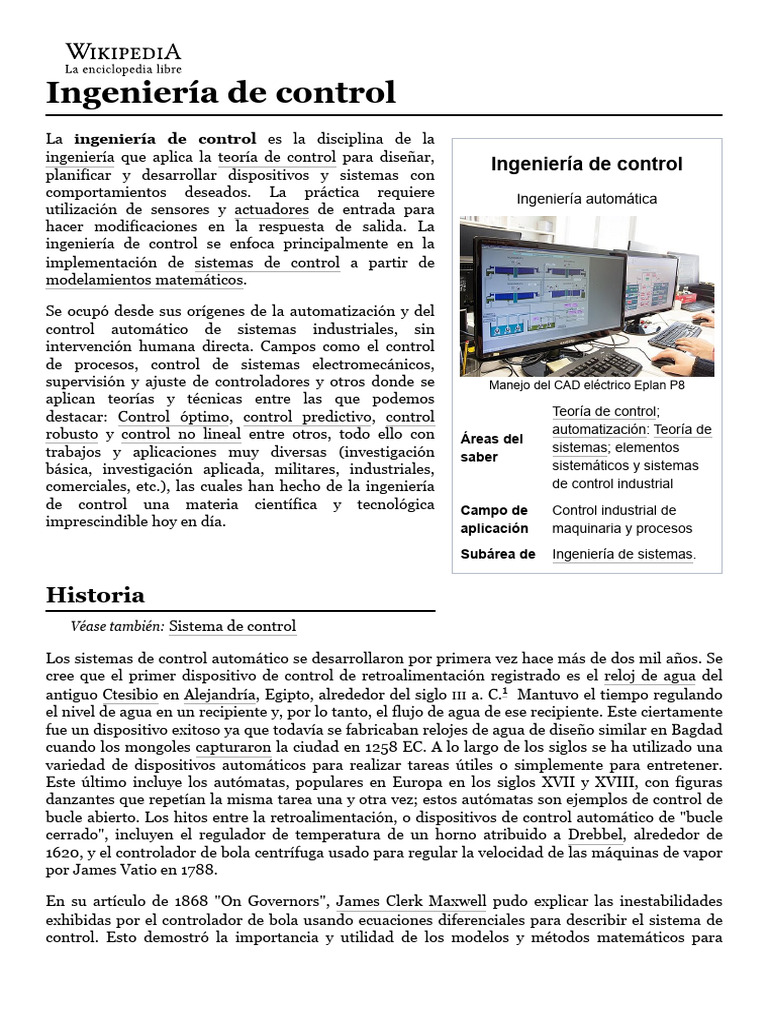 Ingeniería de Control - Wikipedia, La Enciclopedia Libre | Descargar ...