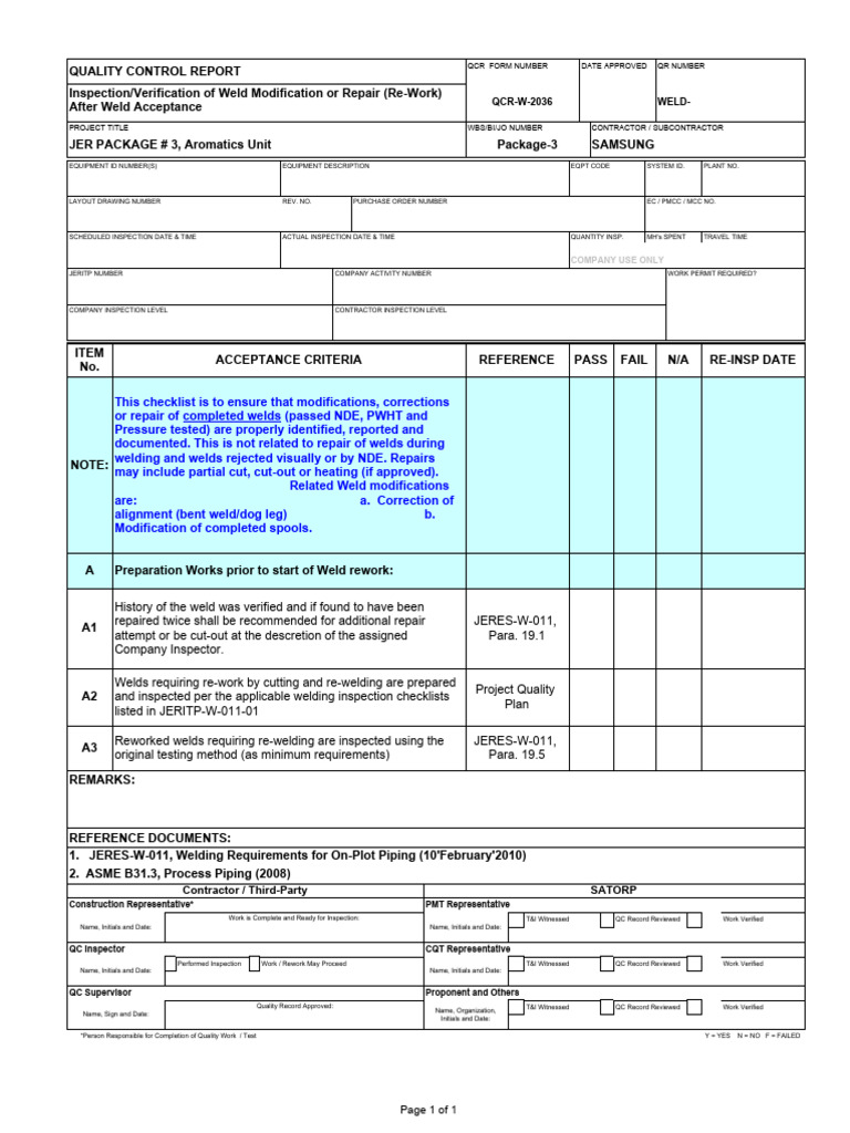QCR W 2036 | PDF | Welding | Construction