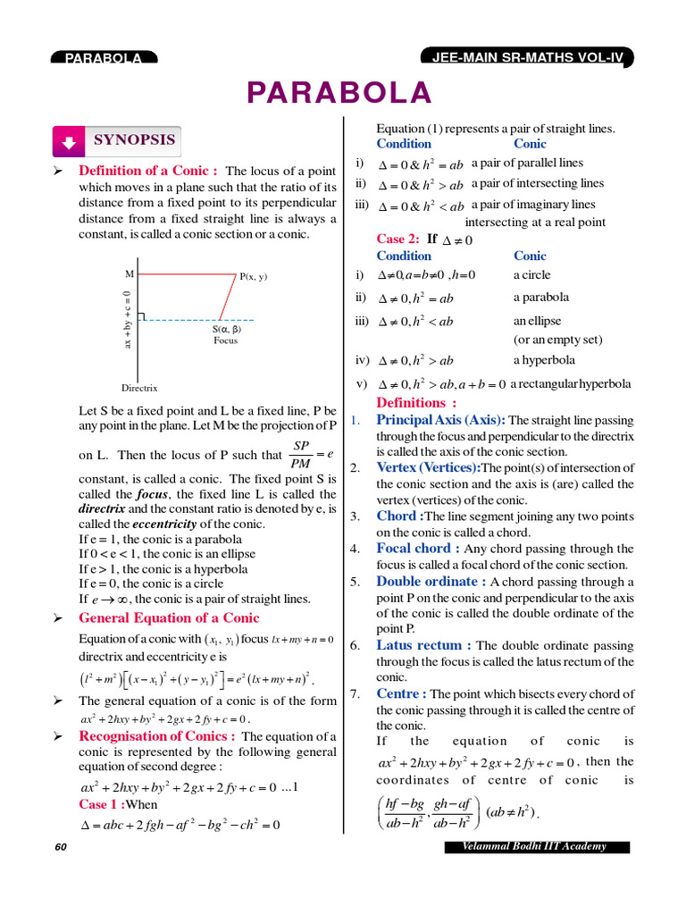 Parabola | Download Free PDF | Euclidean Geometry | Analytic Geometry