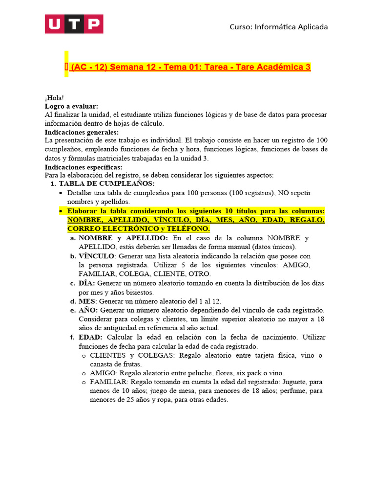 ? (AC - 12) Semana 12 - Tema 01 Tarea - Tare Académica 3 (Terminado) | PDF | Microsoft Office ...