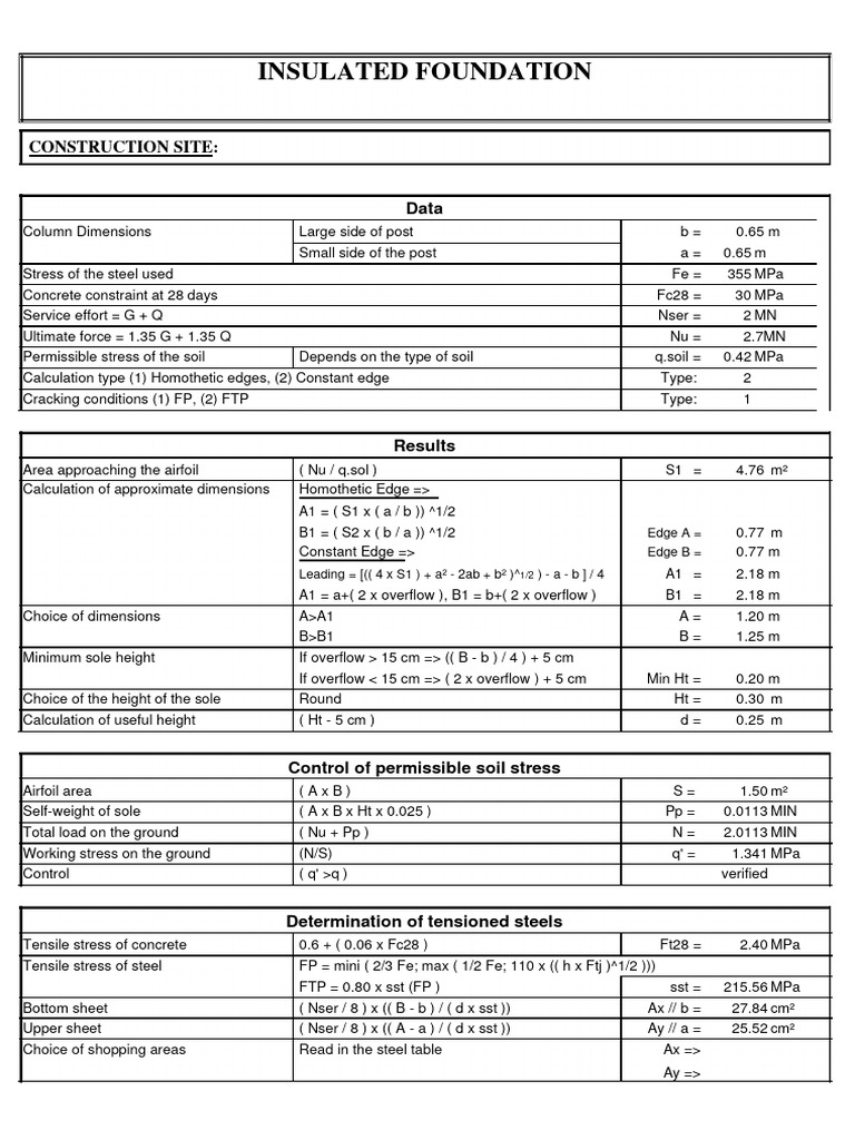 Isolated Concrete Calculation Notes | PDF | Mechanical Engineering ...
