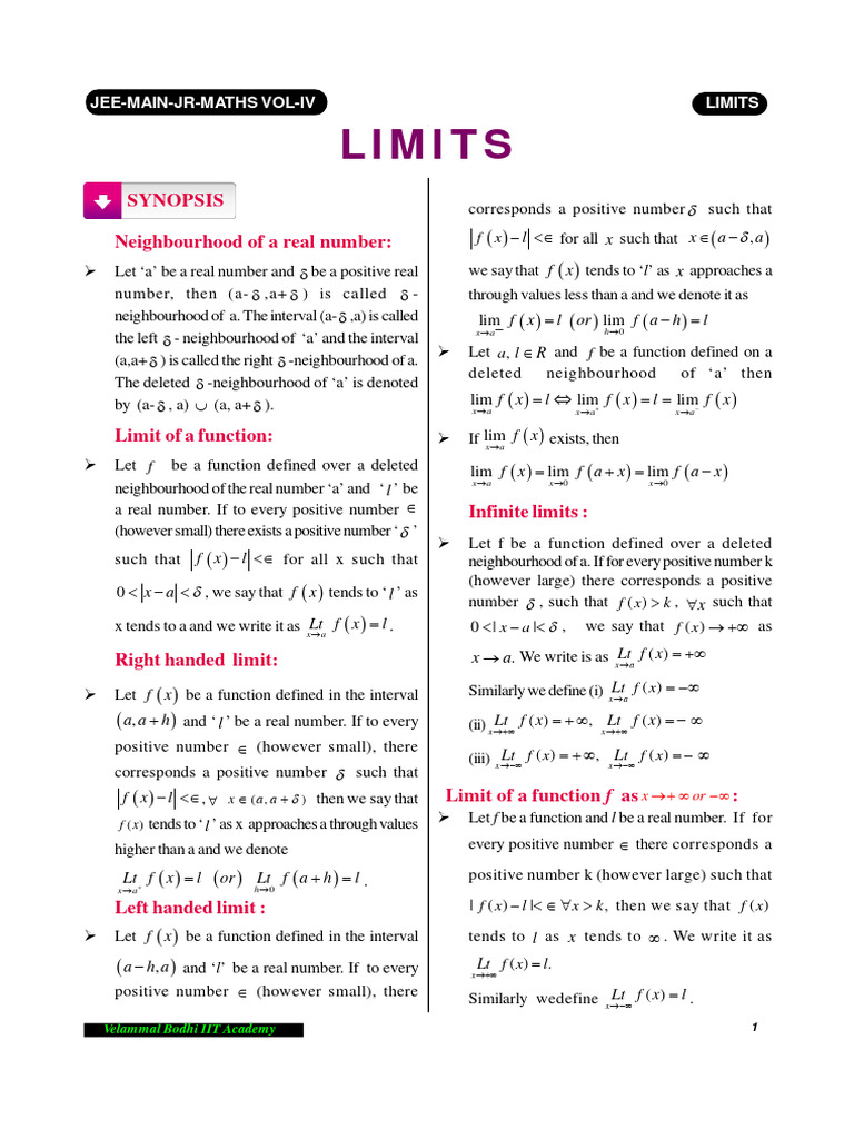 Limits-1 | PDF | Function (Mathematics) | Mathematical Logic
