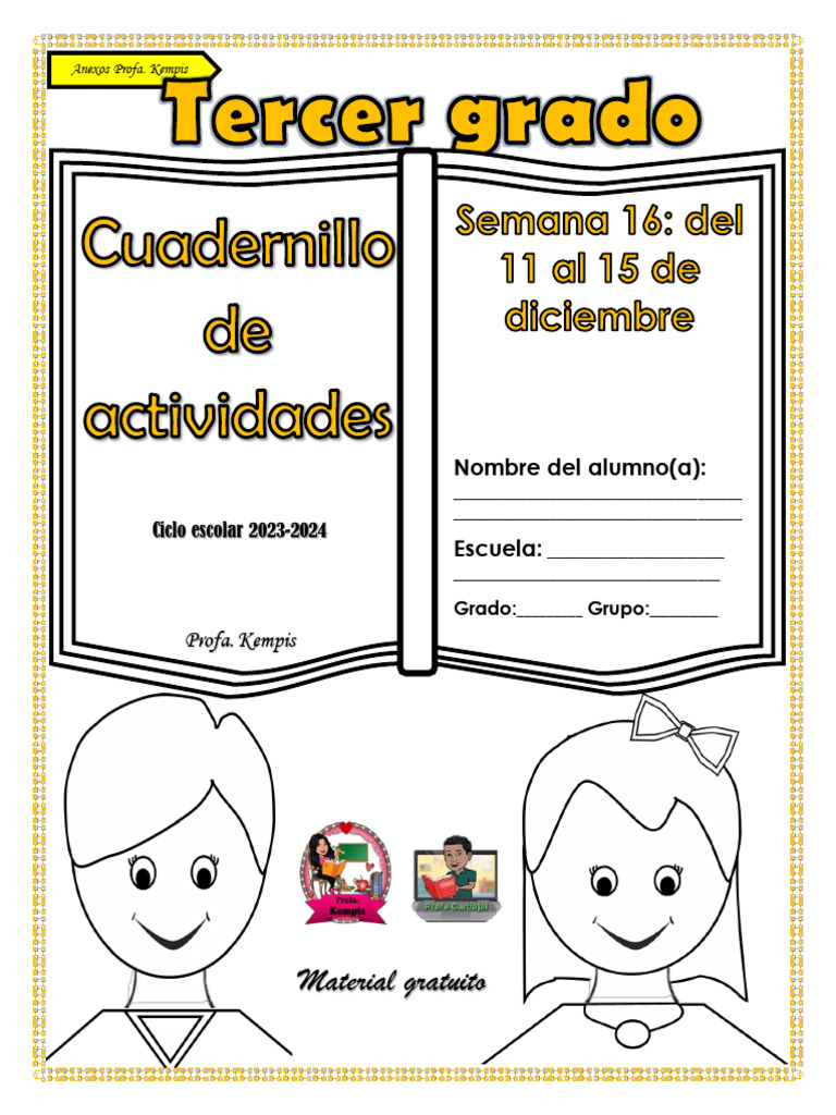 3° s16 Cuadernillo de Actividades (Anexos) Profa Kempis | PDF