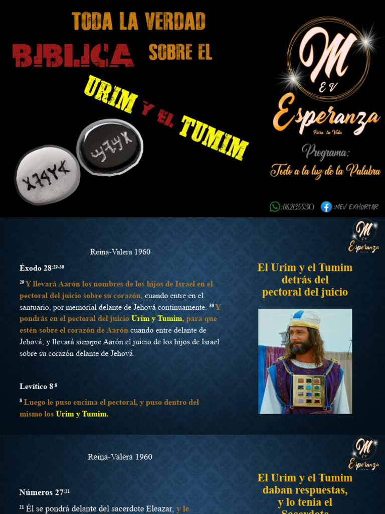 Urim y Tumim | PDF | Libros del Antiguo Testamento | Libros de la ...