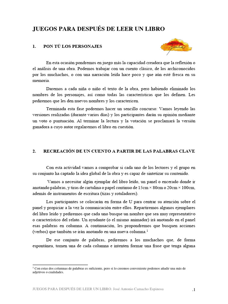 Juegos para Despues de Leer | PDF | Libros | Cómics
