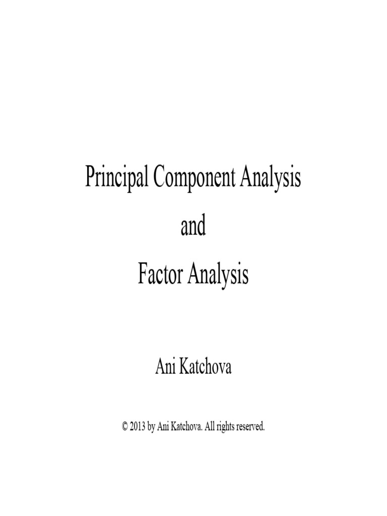 Principal Component Analysis | PDF | Factor Analysis | Principal Component Analysis