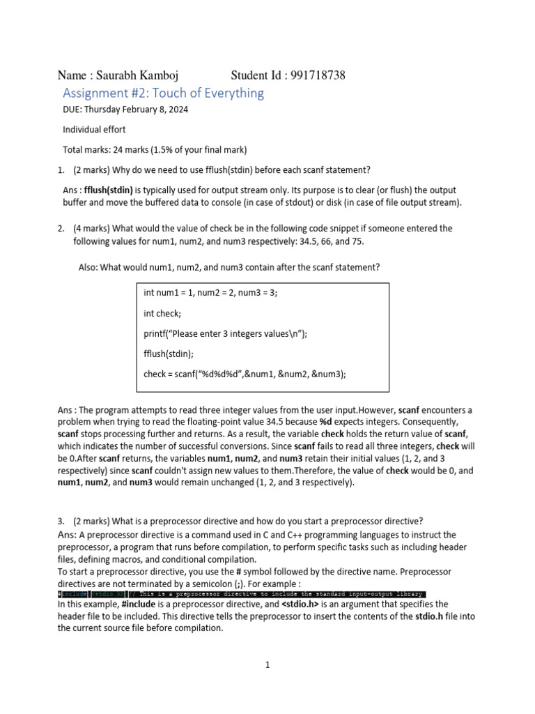 Assignment 2 C Programming | PDF | C (Programming Language) | Computing
