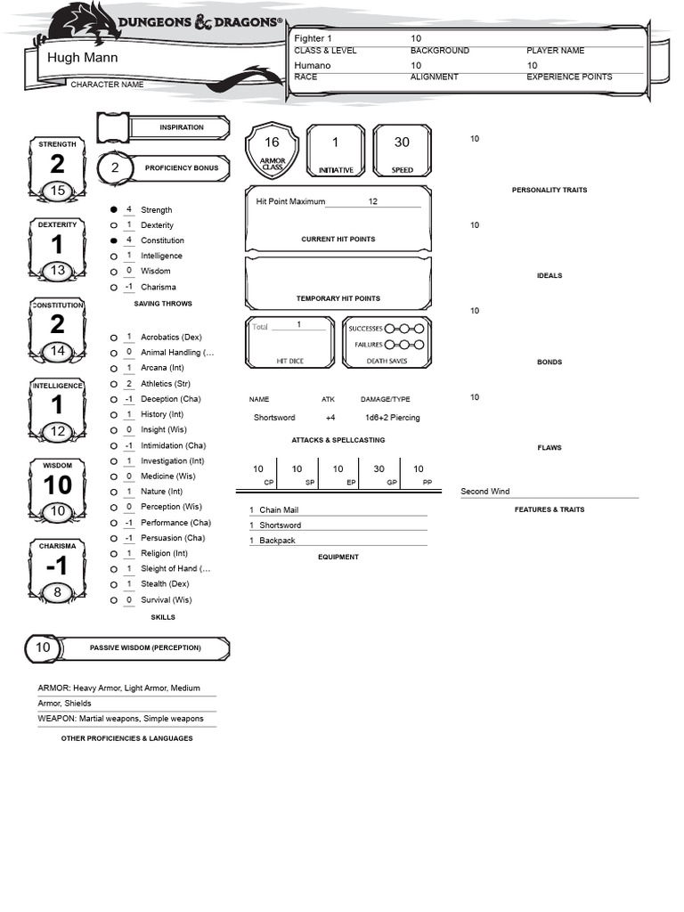 Hugh Mann Roll20 Characters | PDF | Role Playing Games