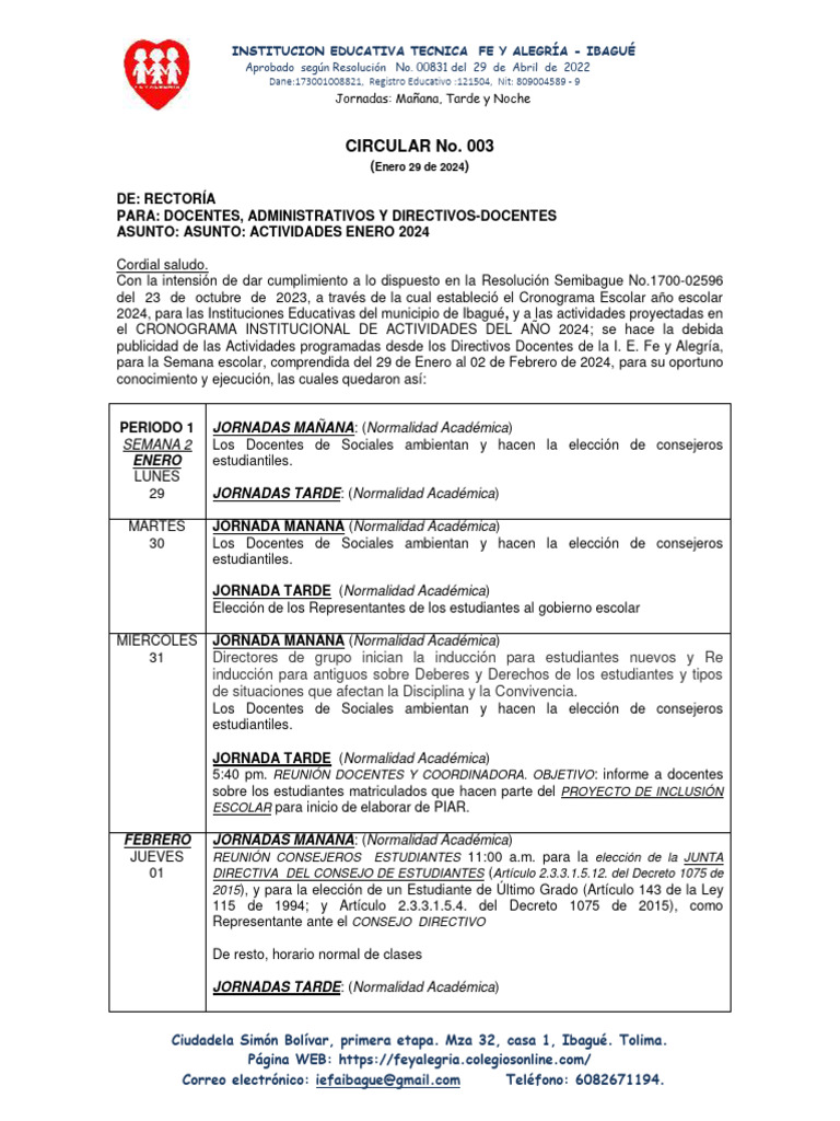 Circular 03 2024 | PDF | Ciencias sociales