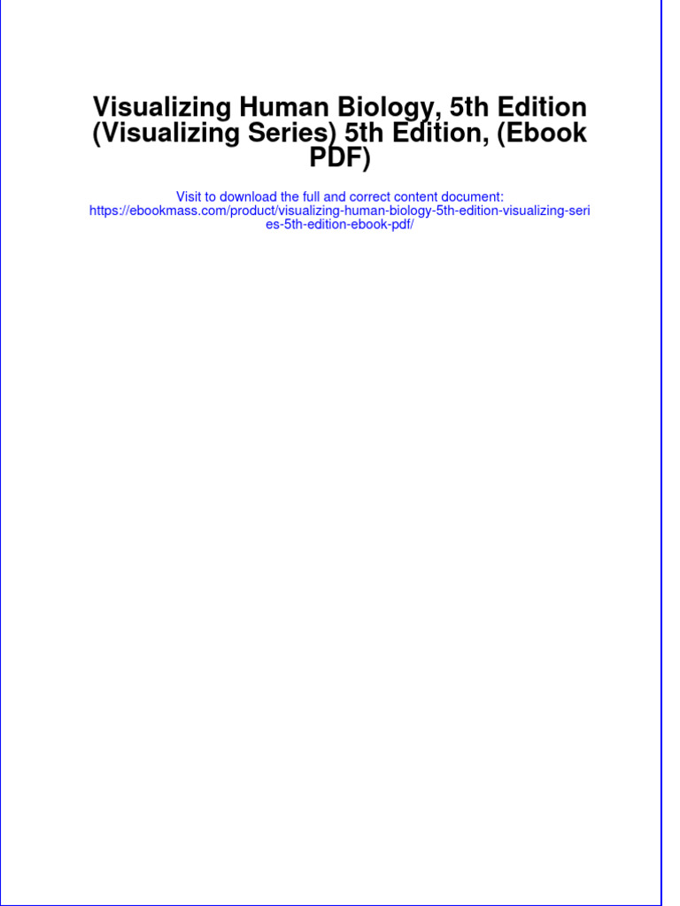 EBook Visualizing Human Biology 5Th Edition Visualizing Series 5Th ...