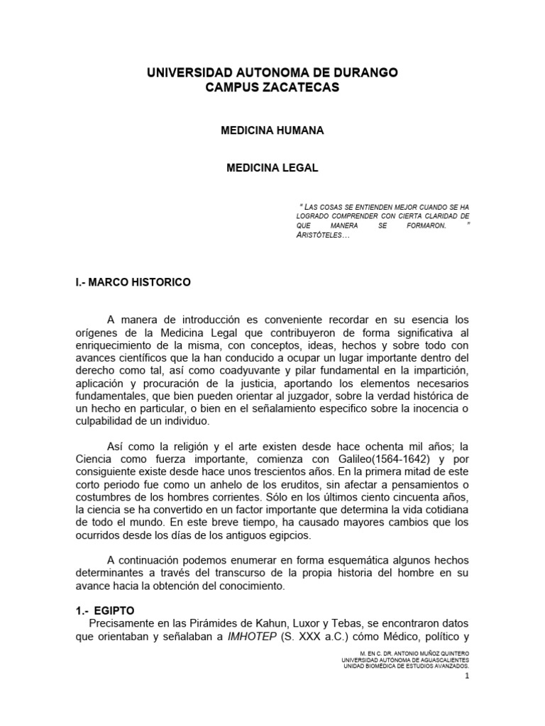 01 Historia de La Medicina Legal | PDF | Jurisprudencia médica ... 01 Historia de La Medicina Legal | PDF | Jurisprudencia médica ...
