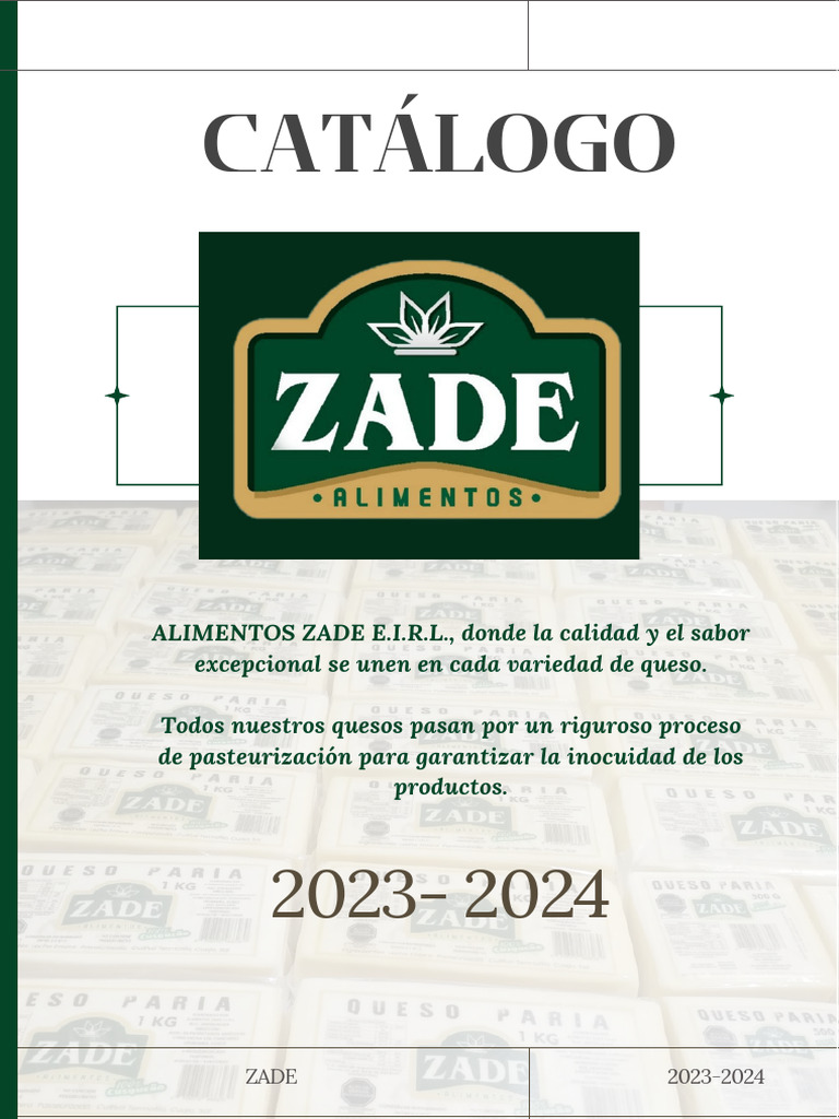 Catalogo Zade 23 24 | PDF | Queso | Queso Mozzarella