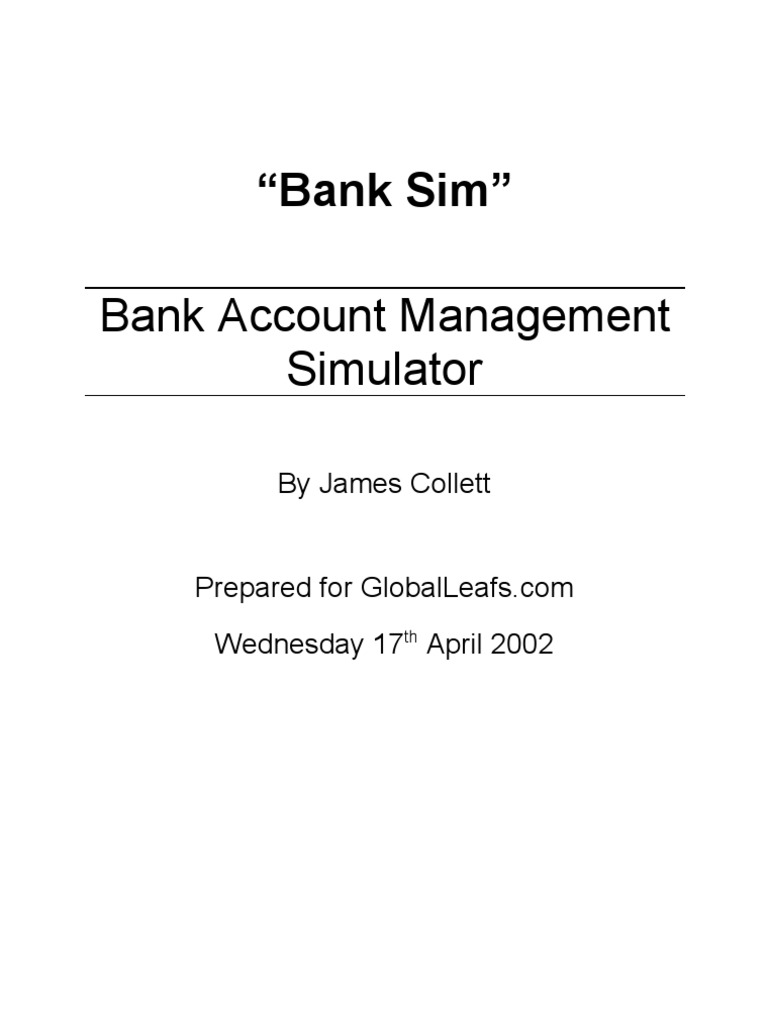 Bank Account Management Simulator | PDF | Session Initiation Protocol ...