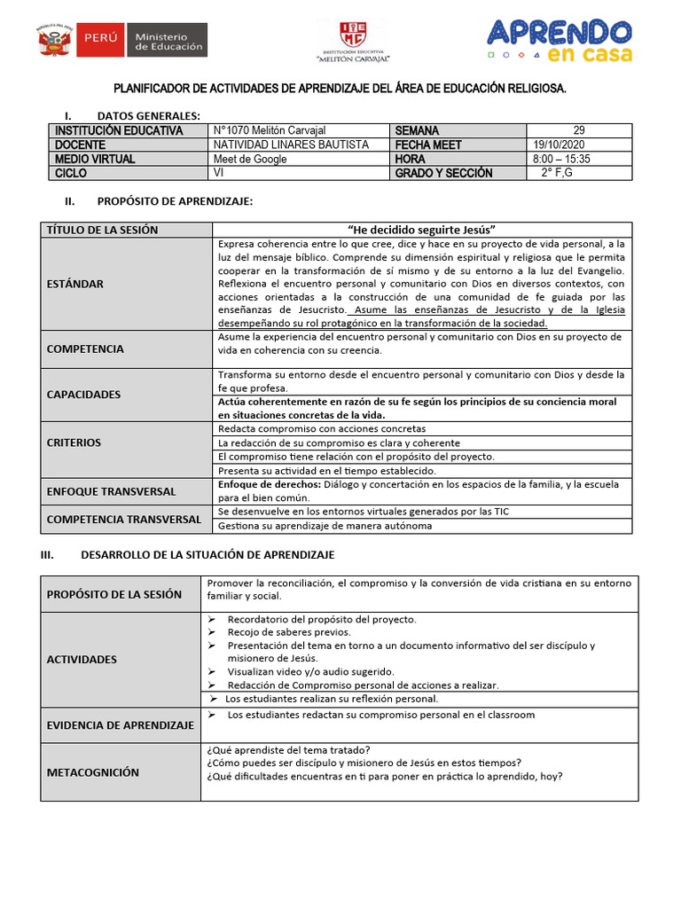 s29 2° Planificador | PDF