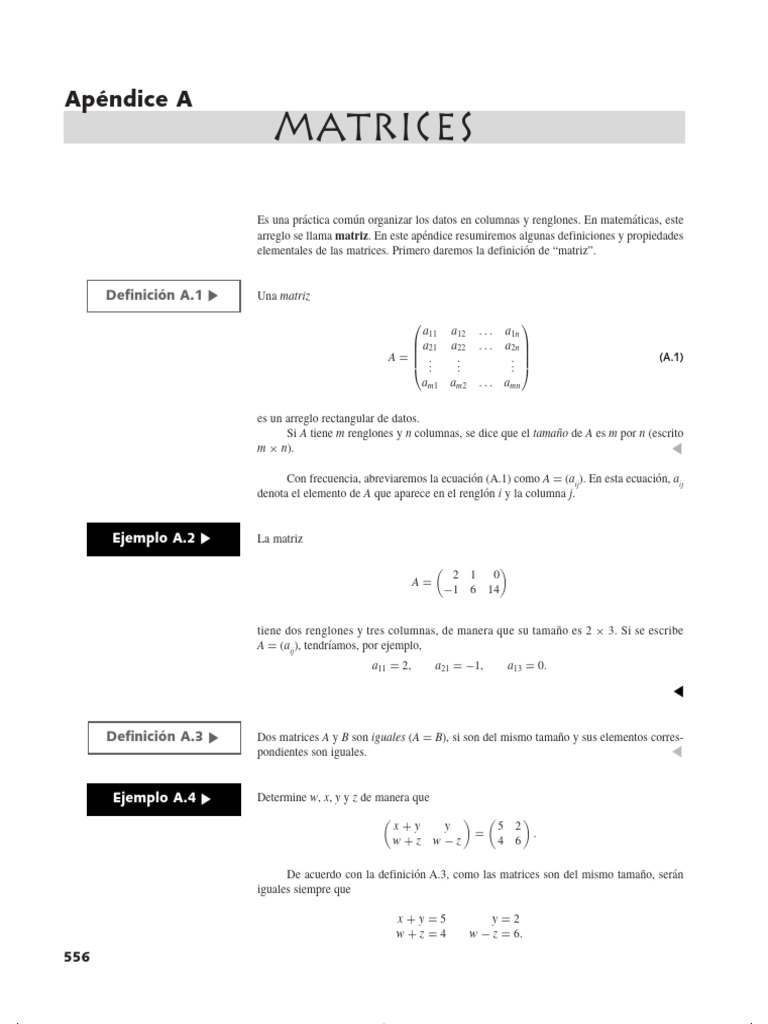 A Matrices | PDF | Matriz (Matemáticas) | Teoría de la matriz