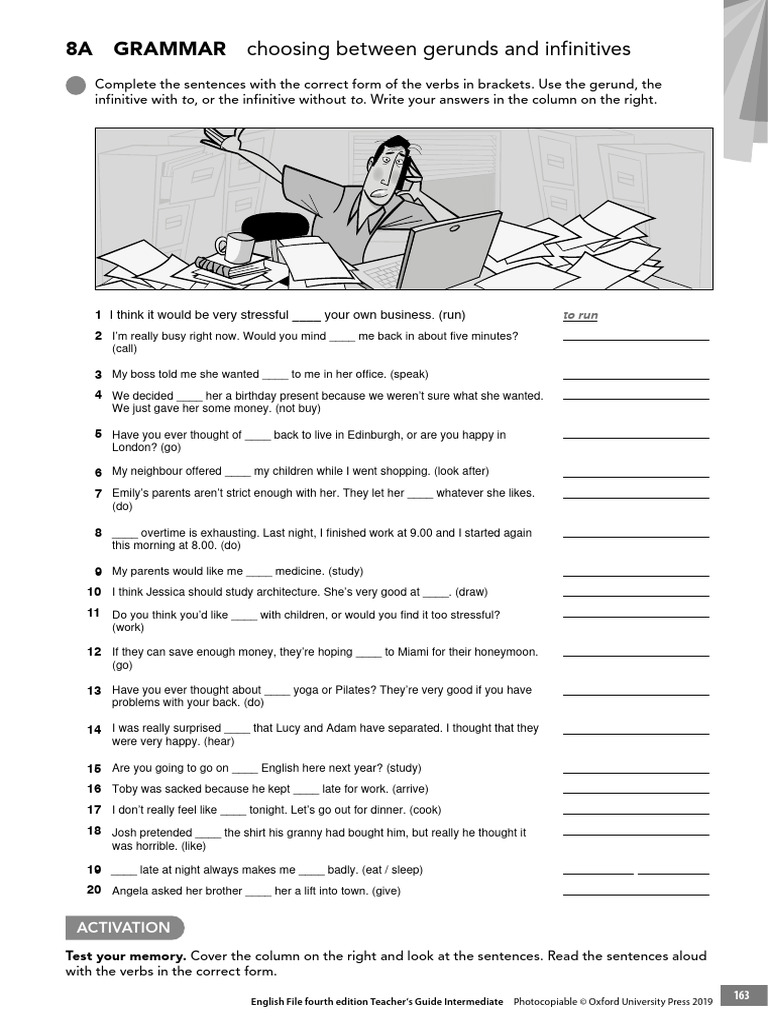 English - File - 4e - Intermediate - PCM - Custom - Grammar - 8A | PDF | Linguistics
