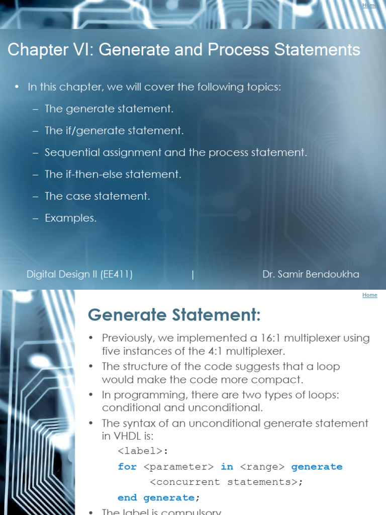 Chapter 6 - Generate Process If Case | PDF | Vhdl | Software Engineering Chapter 6 - Generate Process If Case | PDF | Vhdl | Software Engineering