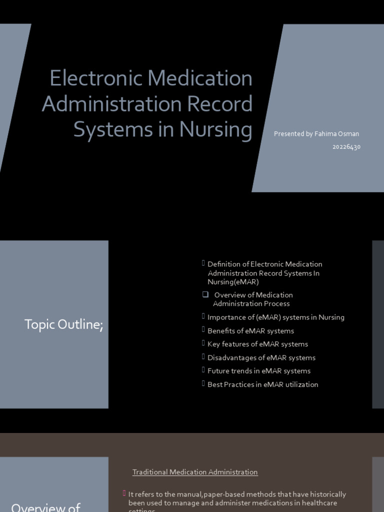 Group 13 - Electronic Medication Administration Record System in ...