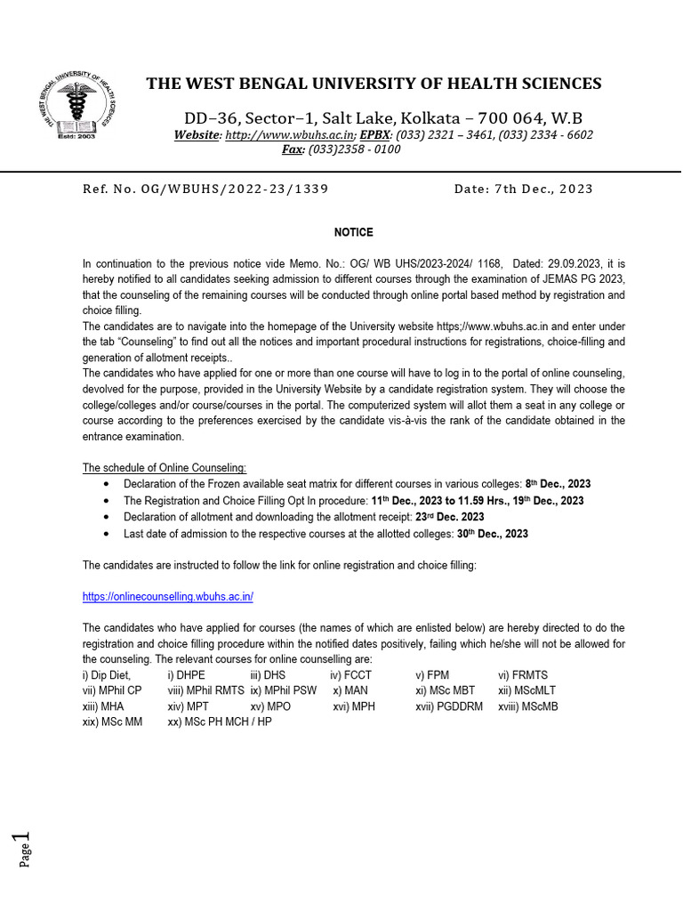 Notice Online CNSLG JEMAS PG 2023-1 | PDF