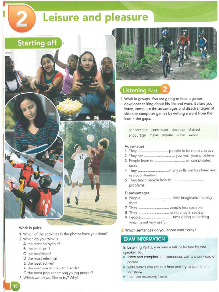 FCE - Unit 2 - Leisure & Pleasure | PDF