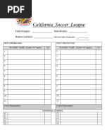 Score Sheet Soccer | PDF