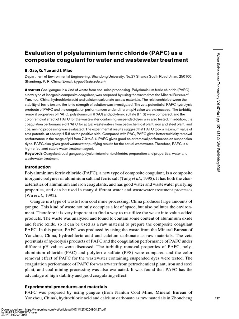 wst.2003.0033 | PDF | Iron | Water