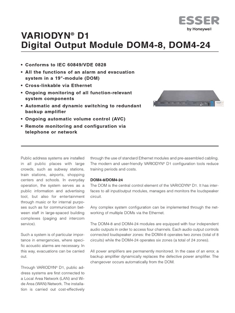 Variodyn D1 Digital Output Module DOM4-8, DOM4-24 | PDF | Amplifier ...
