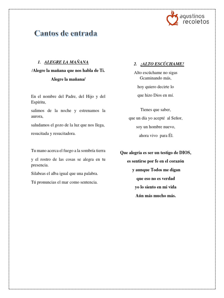 Cantos Descargar Gratis Pdf Eucaristía Amor