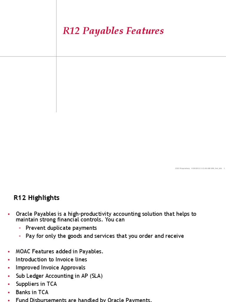 R12 Accounts Payables | PDF | Payments | Invoice