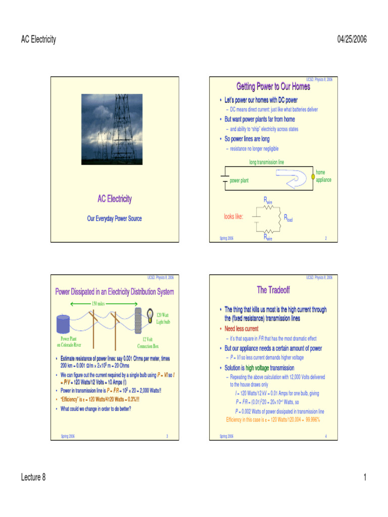 08_ACpower | PDF | Alternating Current | Transformer