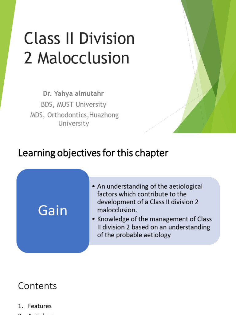 Presentation 3 Class II DIv 2 | PDF | Dentistry Branches | Dentistry
