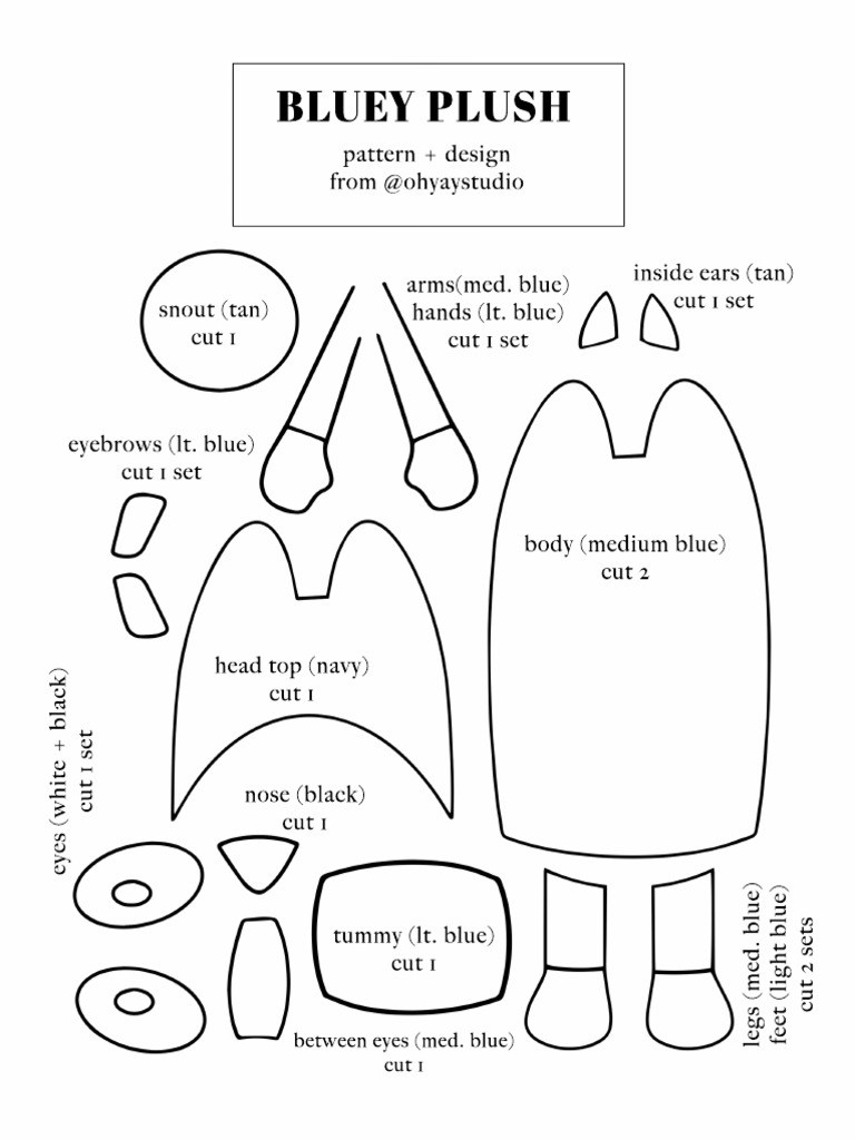 Bluey Plush Pattern | PDF