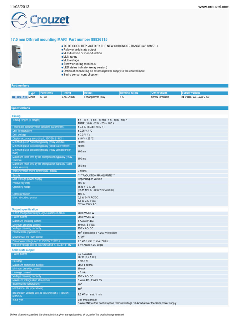 Din Rail Mounted Timers Chronos 2 Timers 17 5 MM 30751 | PDF | Power ...